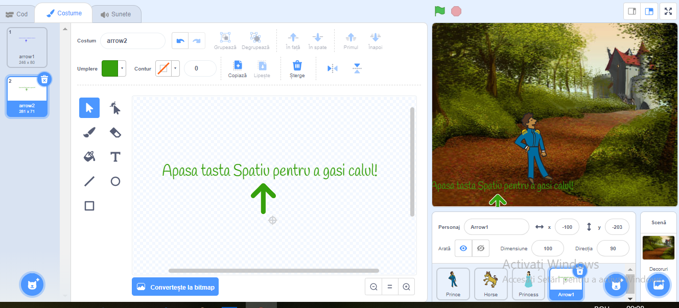 Cercul de informatica: Poveste in Scratch