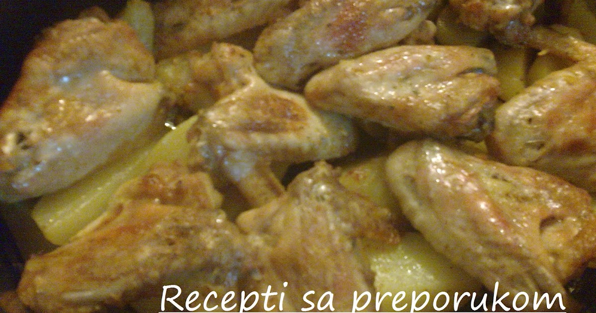 Pileća krilca iz rerne sa belim lukom