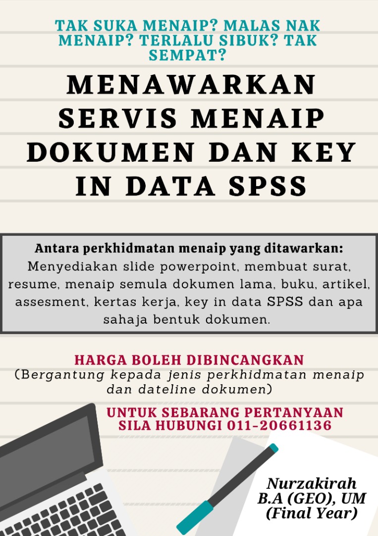 Perkhidmatan Menaip Dokumen | Servis Key In Data SPSS