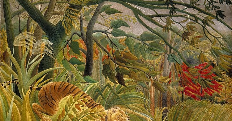 Kathy's Art Project Ideas: Tiger in The Jungle Inspired By Henri Rousseau