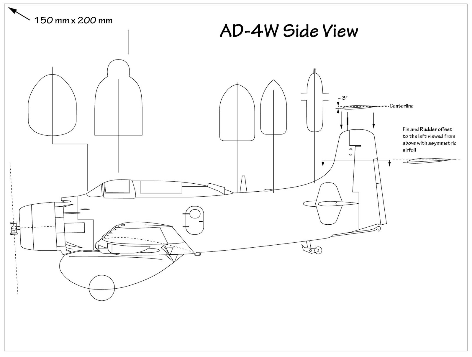 Tailhook Topics Drafts: AD-4W Three Views