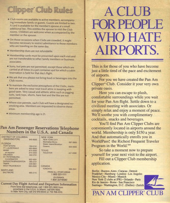 Airline memorabilia: Pan Am (1988)