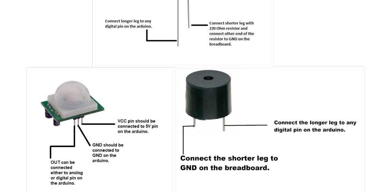 Arduino with PIR motion Sensor, LED and buzzer (Code)