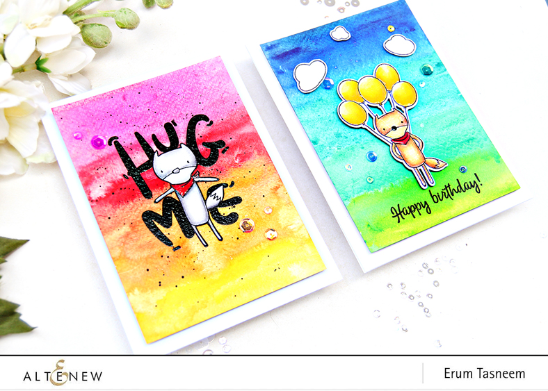 *VIBGYOR Krafts*: Altenew: Fun and Colourful Cards with Hug Me + VIDEO