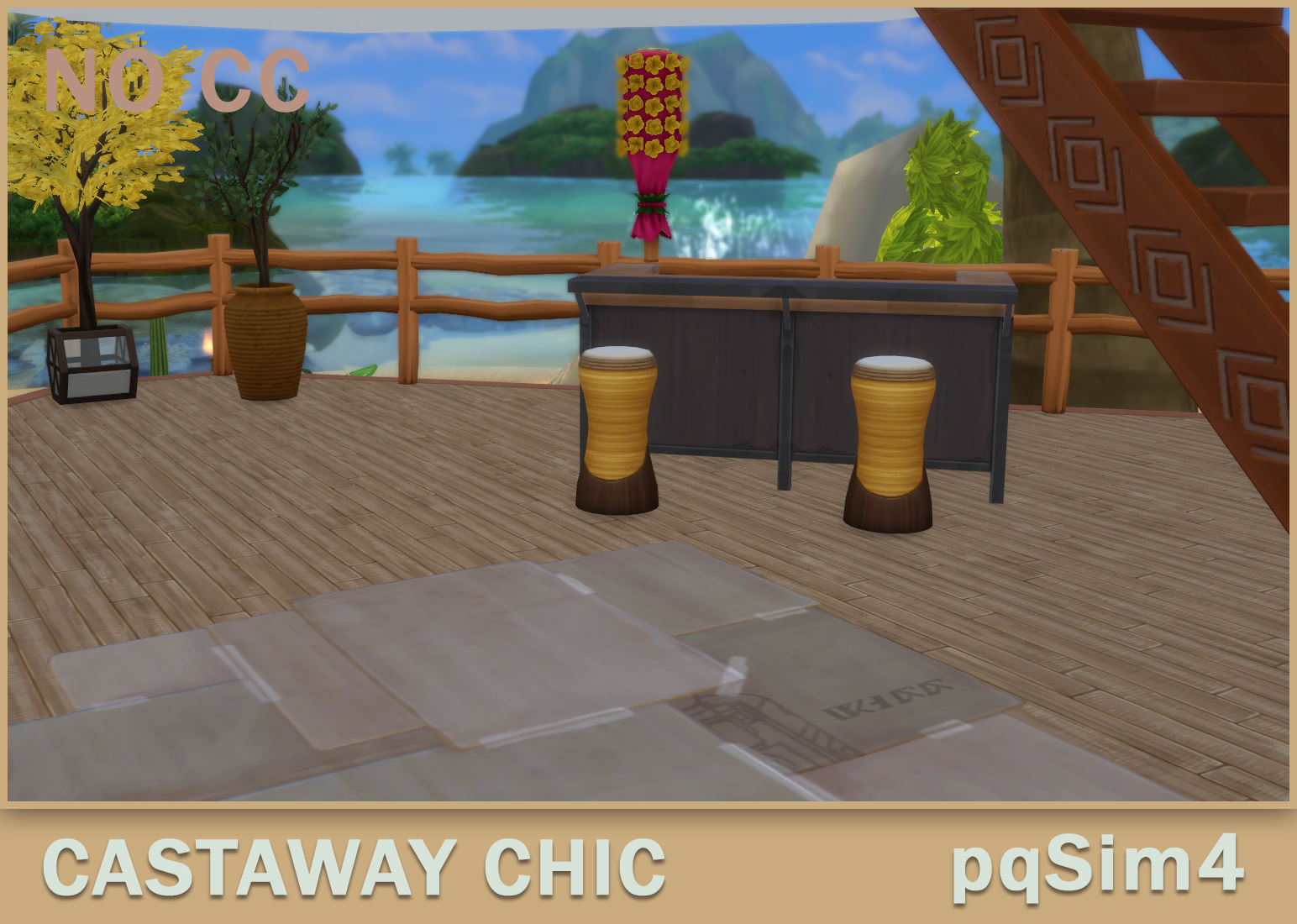 The Sims 4 speed build No CC Island Living Castaway Chic