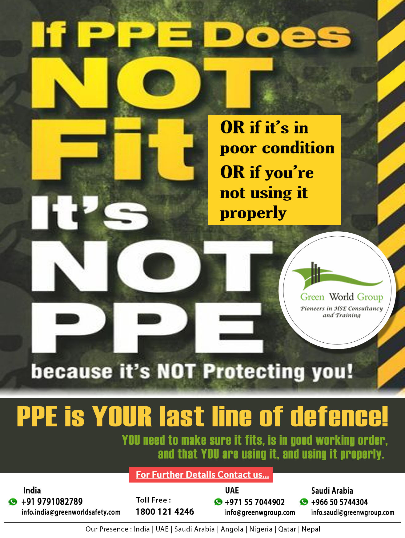 Green World Group Safety Slogan for PPE - GWG