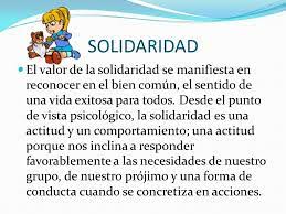 SOLIDARIDAD COMO VALOR