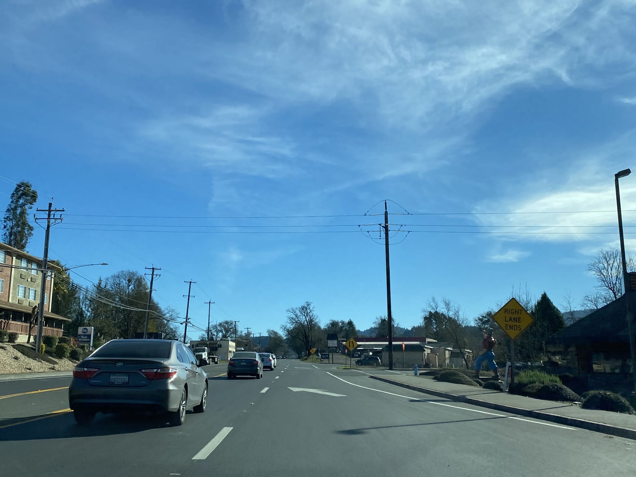 US Route 101 and California State Route 20 in Willits