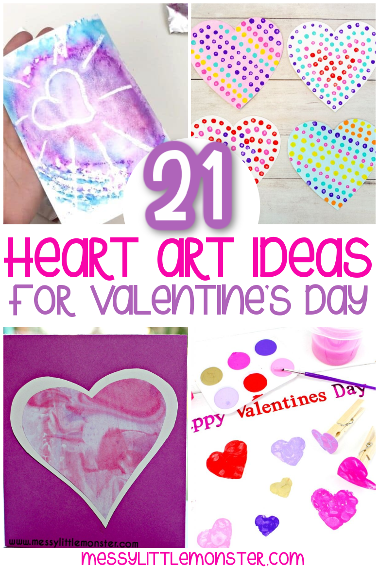 Heart Art Projects - Messy Little Monster