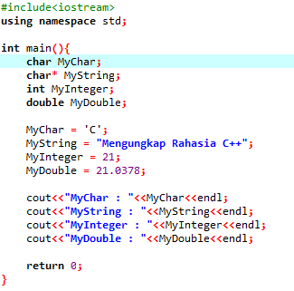 Macam - Macam Operator Dalam Pemrograman Bahasa C++