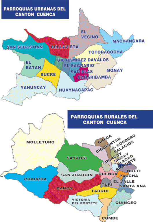 PROVINCIA DE AZUAY: CANTONES Y PARROQUIAS: CANTONES Y PARROQUIAS DE LA ...