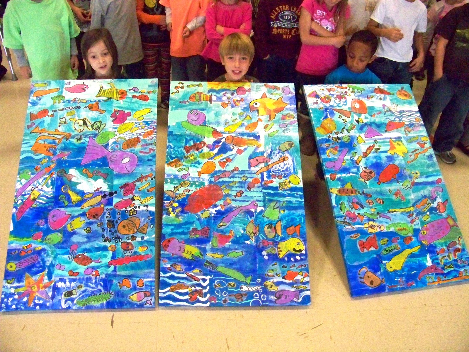 candice ashment art: A swarm of Sea Creatures! -tissue paper & paint ...