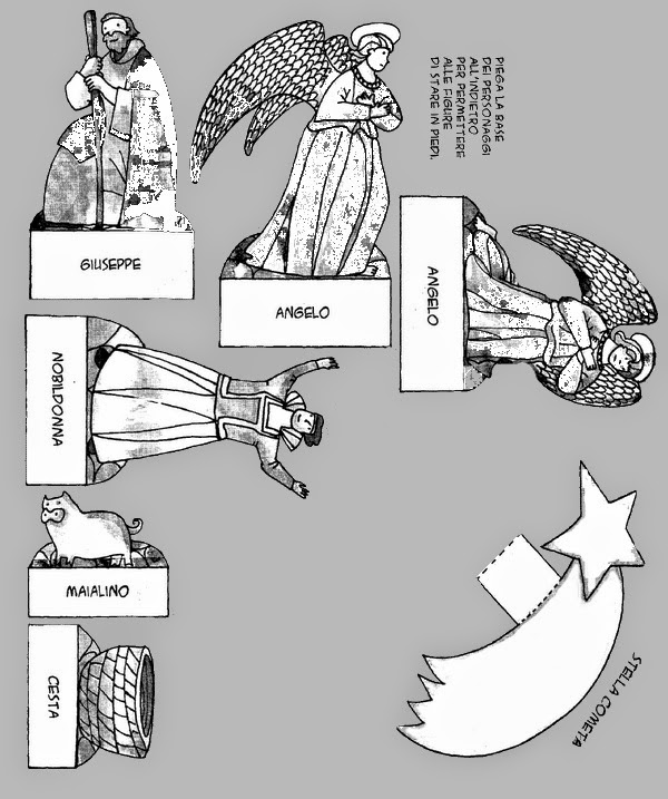 L'usignolo : Presepe da ritagliare e colorare