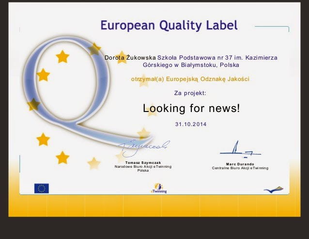 Looking for News!: European Quality Label.