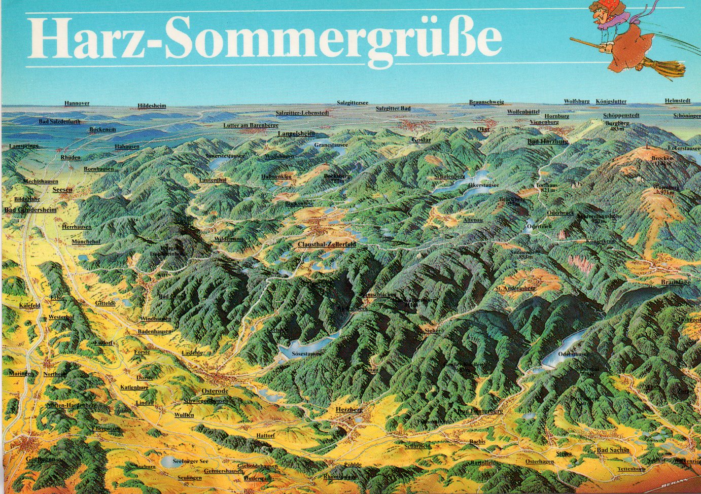 pocztówkowe mapy: Góry Harzu