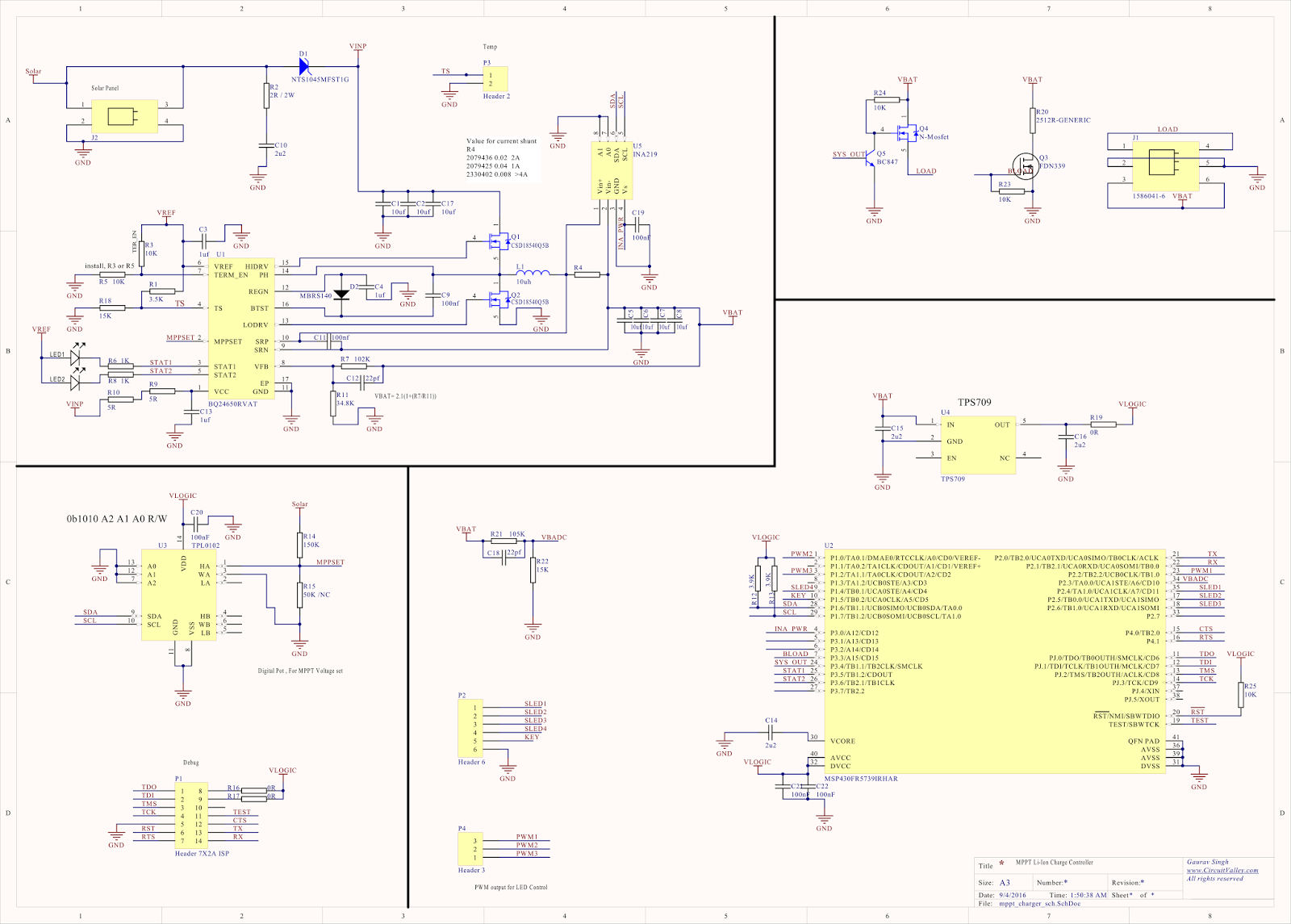Embedded Engineering Bq24650 Based Mppt Li Ion Battery Charger Controller With Msp430