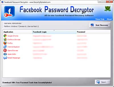 Facebook Password Decryptor, anche portable | Pcwebnews