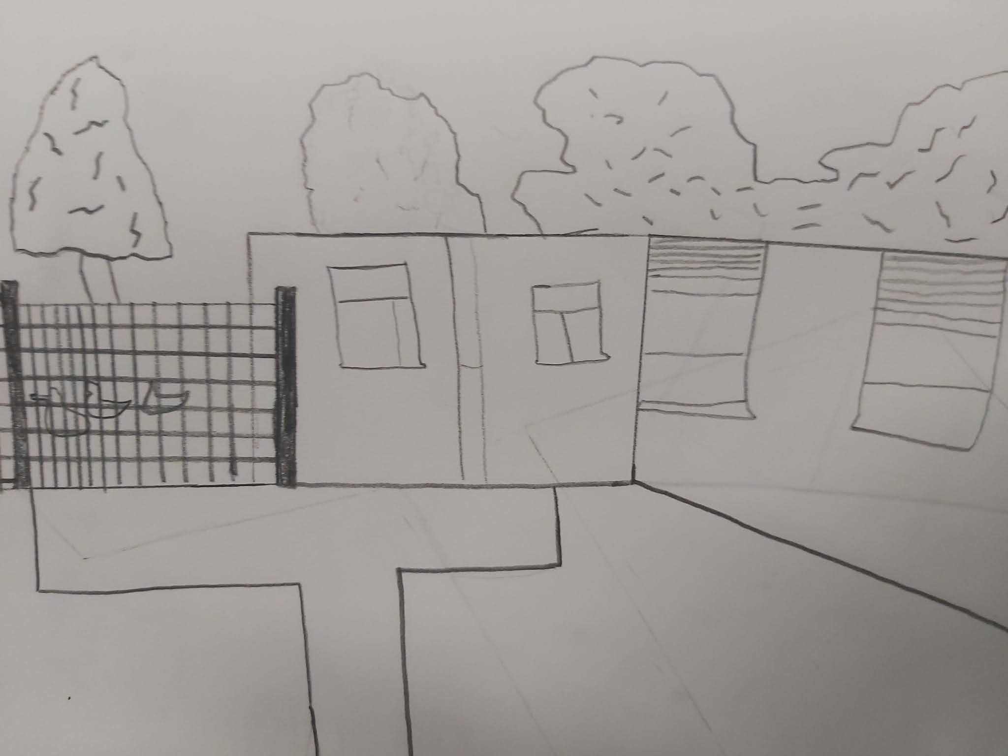 Welford Year 6: Drawing from Perspective. Using water colours.