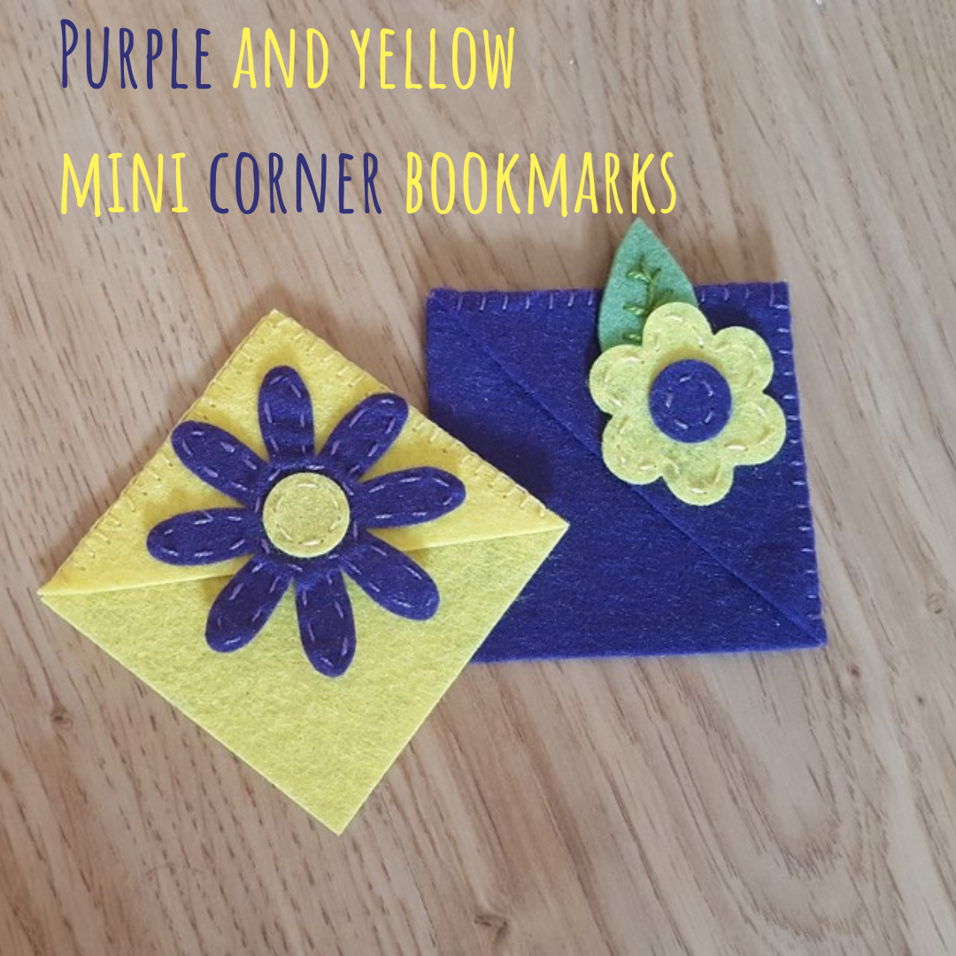 Purple and yellow mini corner bookmarks |Keeping it Real