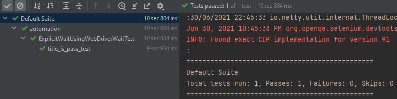 Explicit wait in Selenium