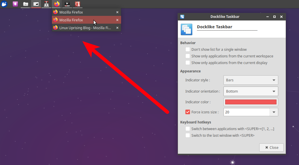 Docklike Plugin Xfce Panel Icon Only Taskbar With Support For Pinning And Window Grouping