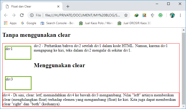 Belajar CSS Part 20 - Float dan Clear - king-octahasan