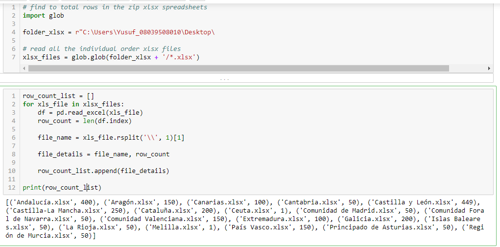 Geospatial Solutions Expert: Get the row count of multiple excel ...
