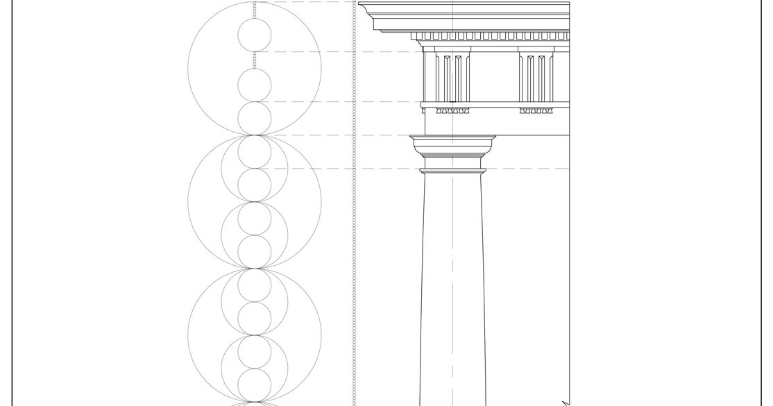 Architecture Vibes: Full Doric Column: Pedestal, Column and Entablature