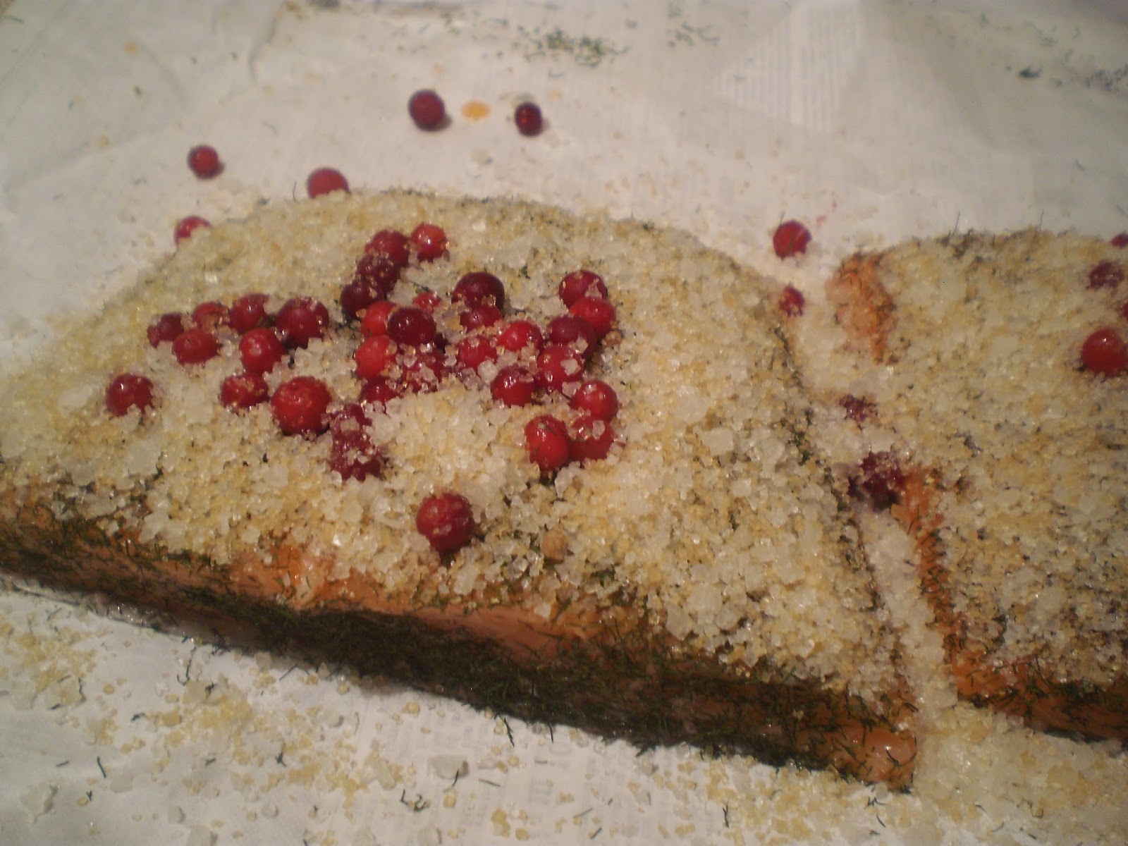 New Latvian Kitchen: SALT CURED SALMON WITH LINGONBERRIES, DILL AND ...