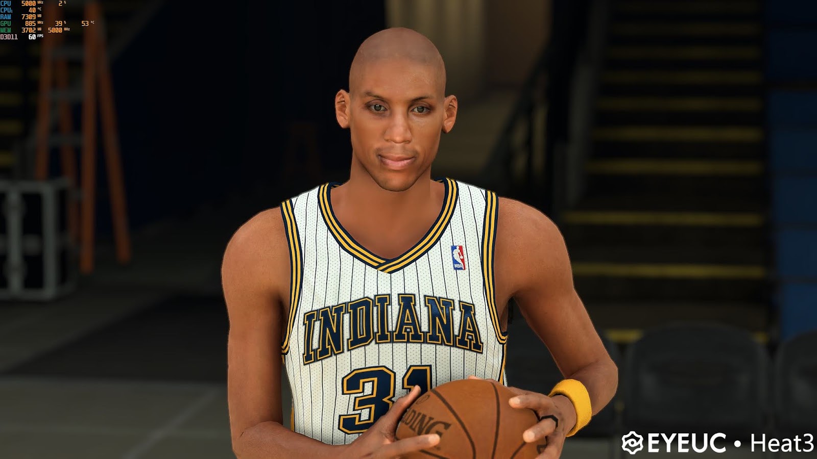Reggie Miller Cyberface and Body Model V1.5 by Heat3 [FOR 2K20]