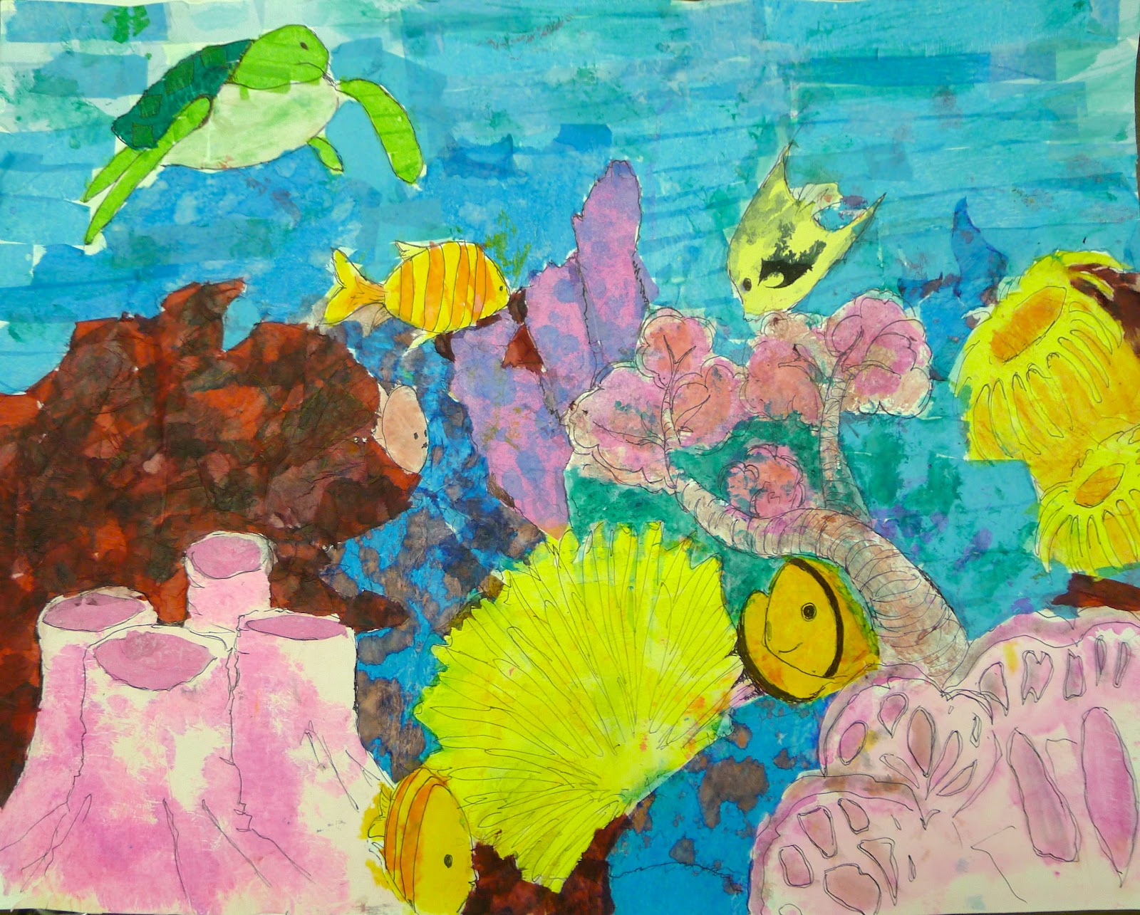 Amanda Caucci Art Instructor: Freshman Coral Reef collages