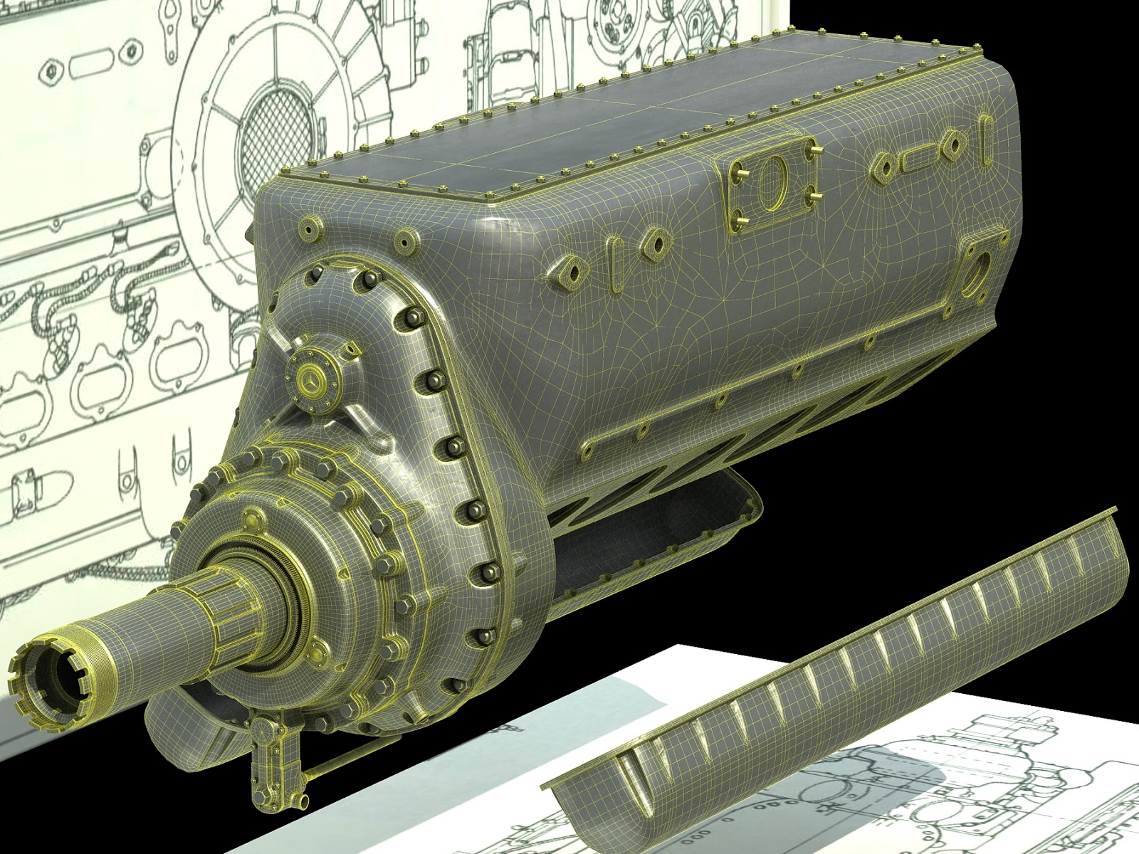 Luftwaffe Lovers: 3D MODELING: Messerschmitt Bf109, engine DB 605D ...