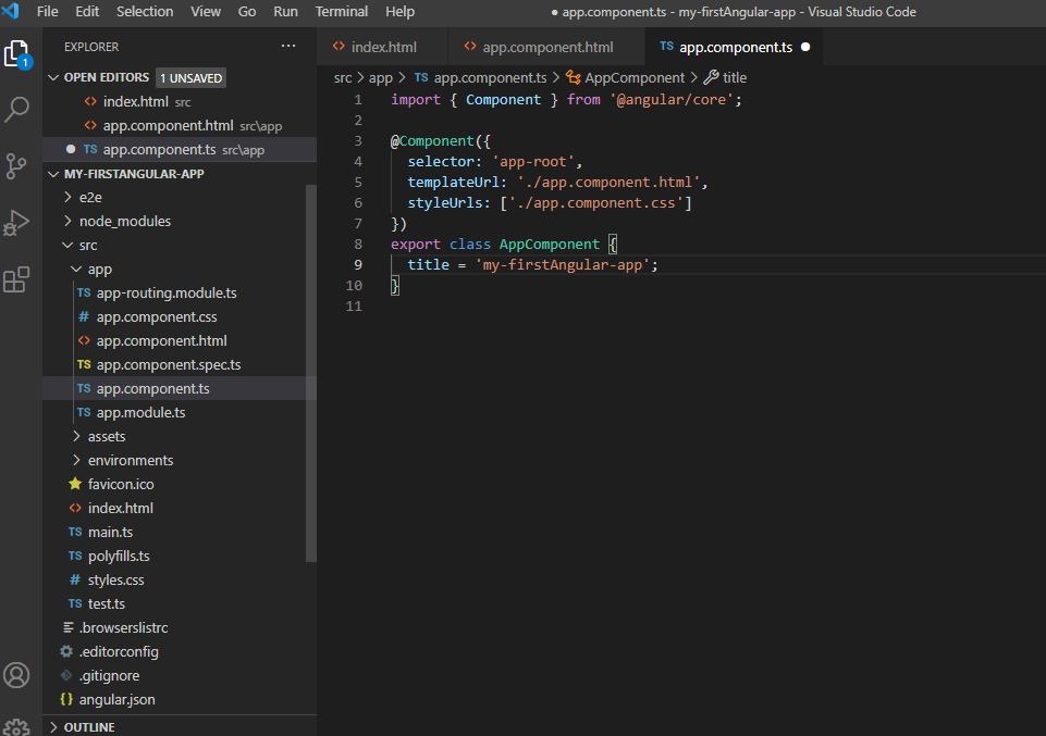 Create your first Angular app using vs code Create your first Angular app using vs code