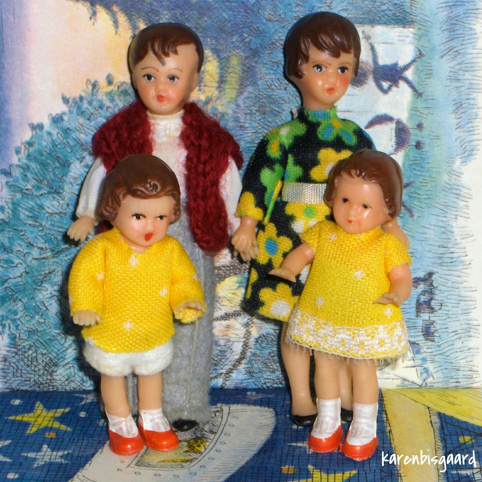 Karen`s Vintage Dolls Photography.: Ari doll family Mom Dad and 2 ...