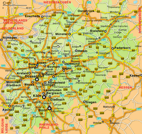 Nordrhein-Westfalen Map Federal States of Germany | Map of Germany