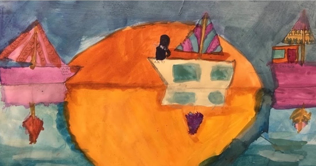 Art Room Blog: 4th Grade Water Reflections of Sailboats...