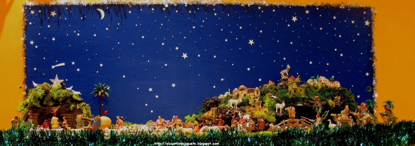 El cuartin de juguete: Nacimiento Pech y estrellas adhesivas fluorescentes.