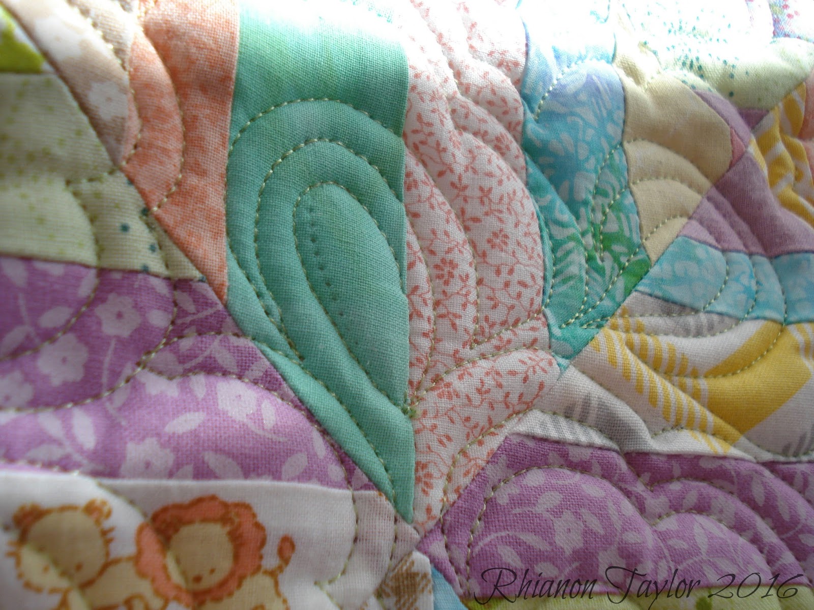 The Nifty Stitcher: Scrappy Strings Baby Quilt