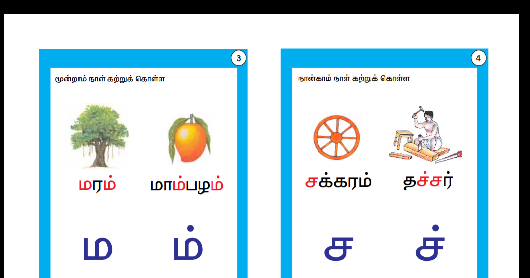 TAMIL READING CARDS
