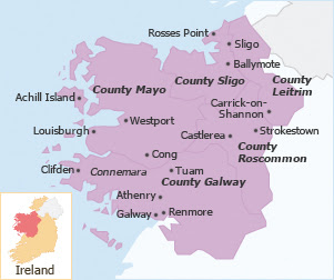 Connaught Map Regional City - Map of Ireland City Regional Political