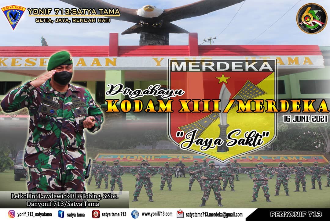 Dirgahayu Kodam XIII/Merdeka Ke - 63