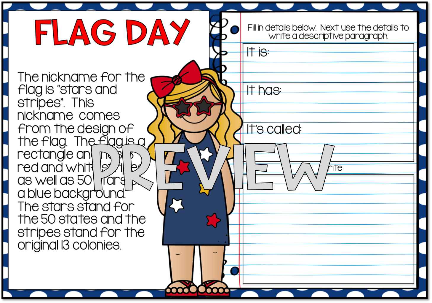 1st Grade Hip Hip Hooray!: Flag Day, June 14th