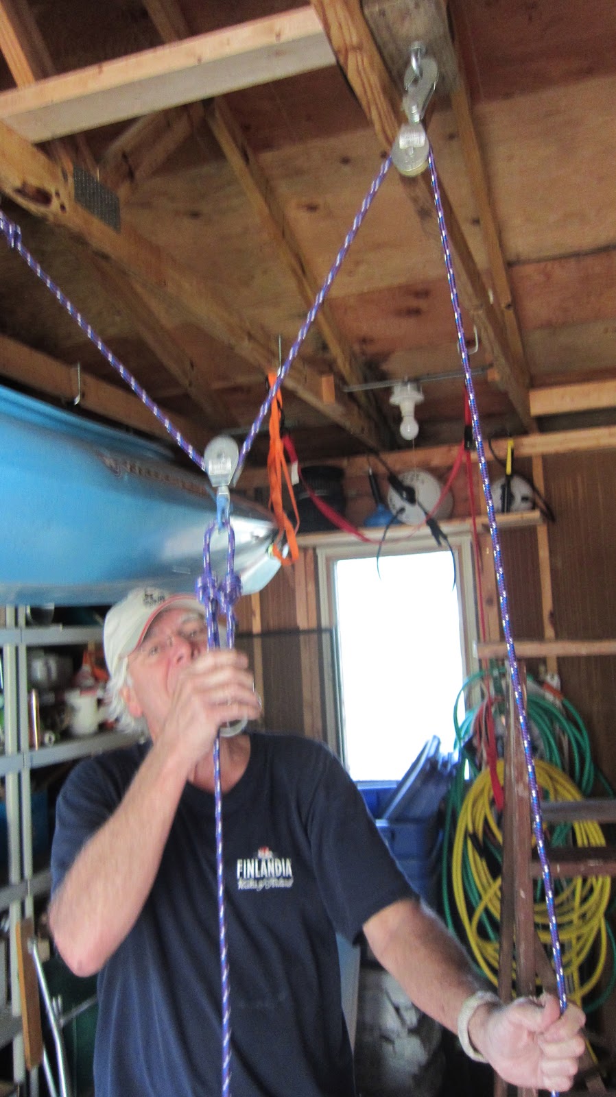 Black Lake and Beyond: Kayak pulley system - Up north style