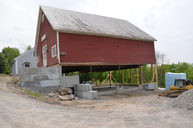 Middlebury Barn Renovation: Steel complete and slab prep