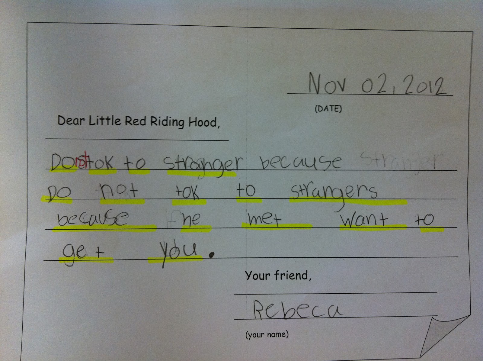 Primary ESOL: Little Red Riding Hood (story structure)