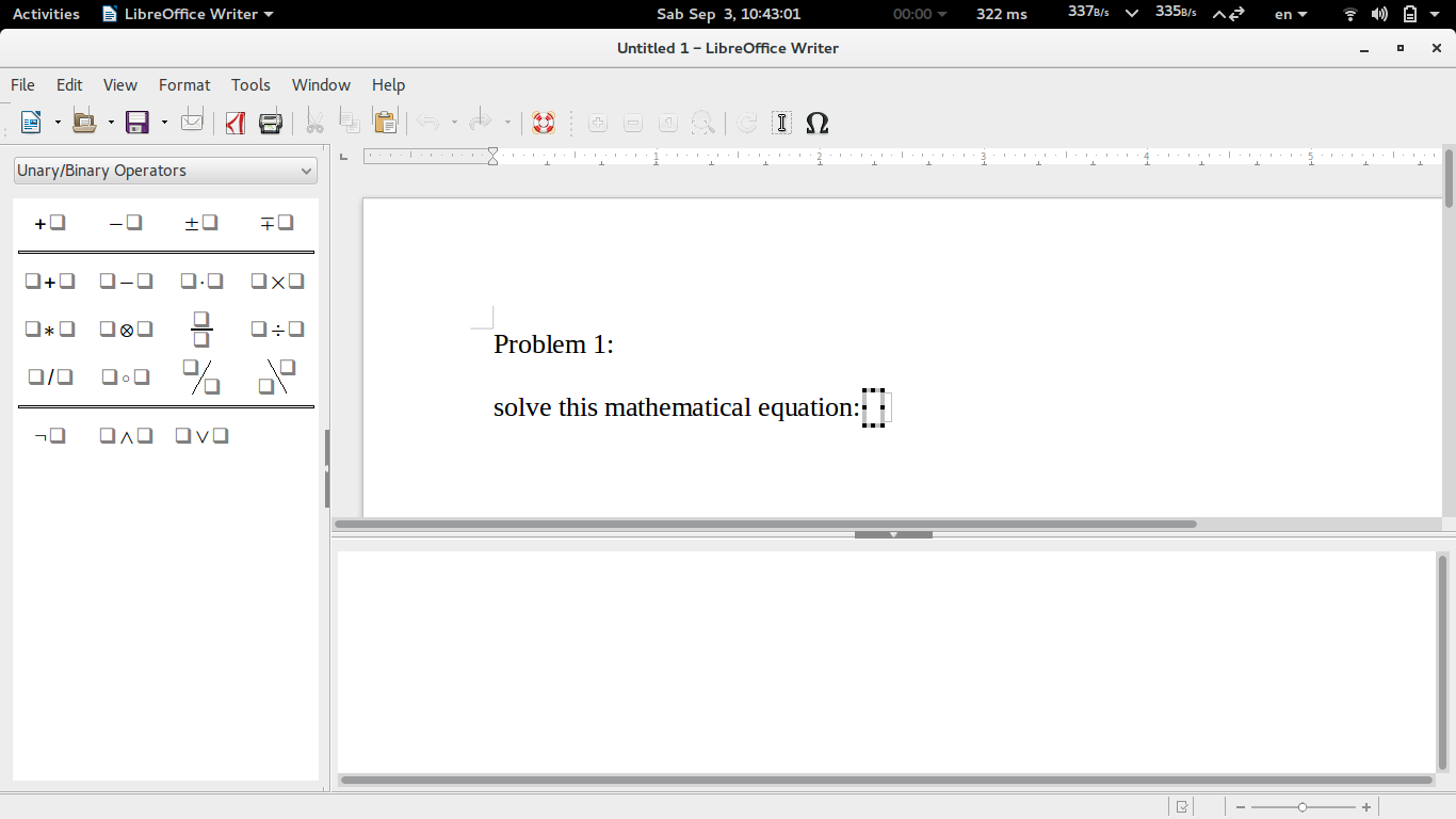 Libreoffice Writer Equation Editor: Writing Mathematical Formulas