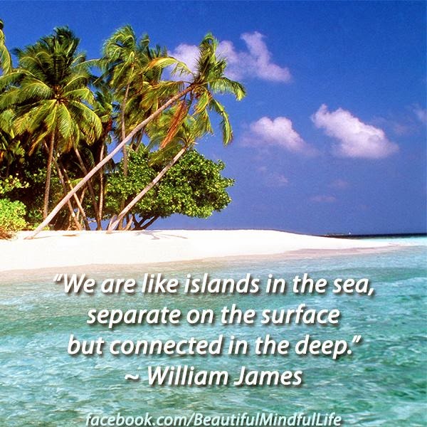 "WE ARE LIKE ISLANDS IN THE SEA,SEPRATE ON THE SURFACE BUT CONNECTED IN ...