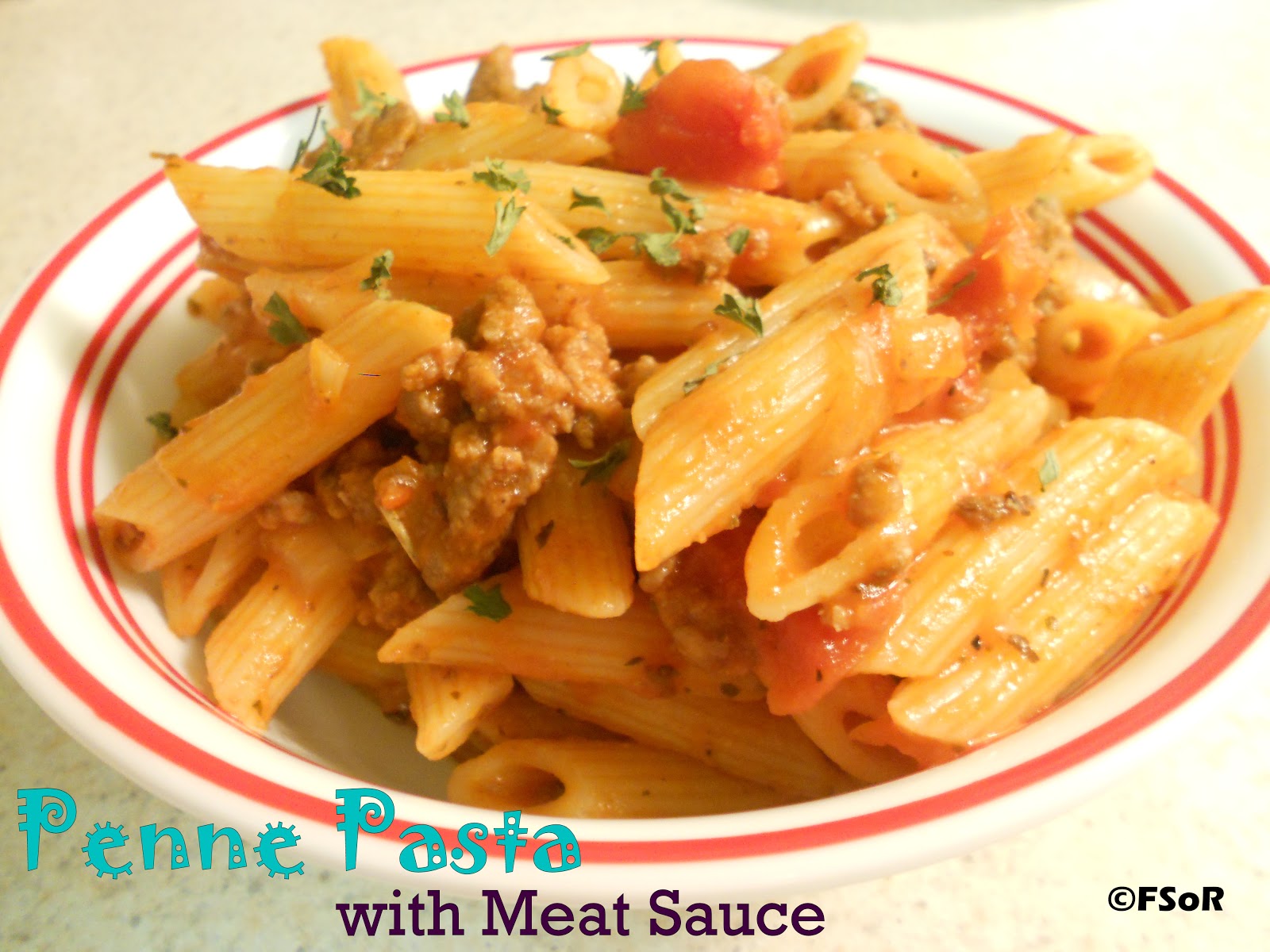 Fantastical Sharing of Recipes: Penne Pasta with Meat Sauce