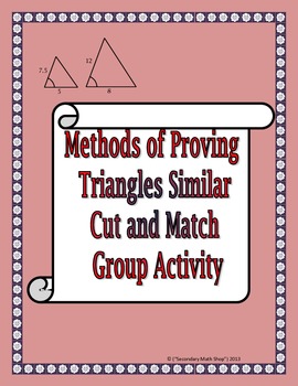 Similar Triangles Cut and Match Activity | Mrs. E Teaches Math
