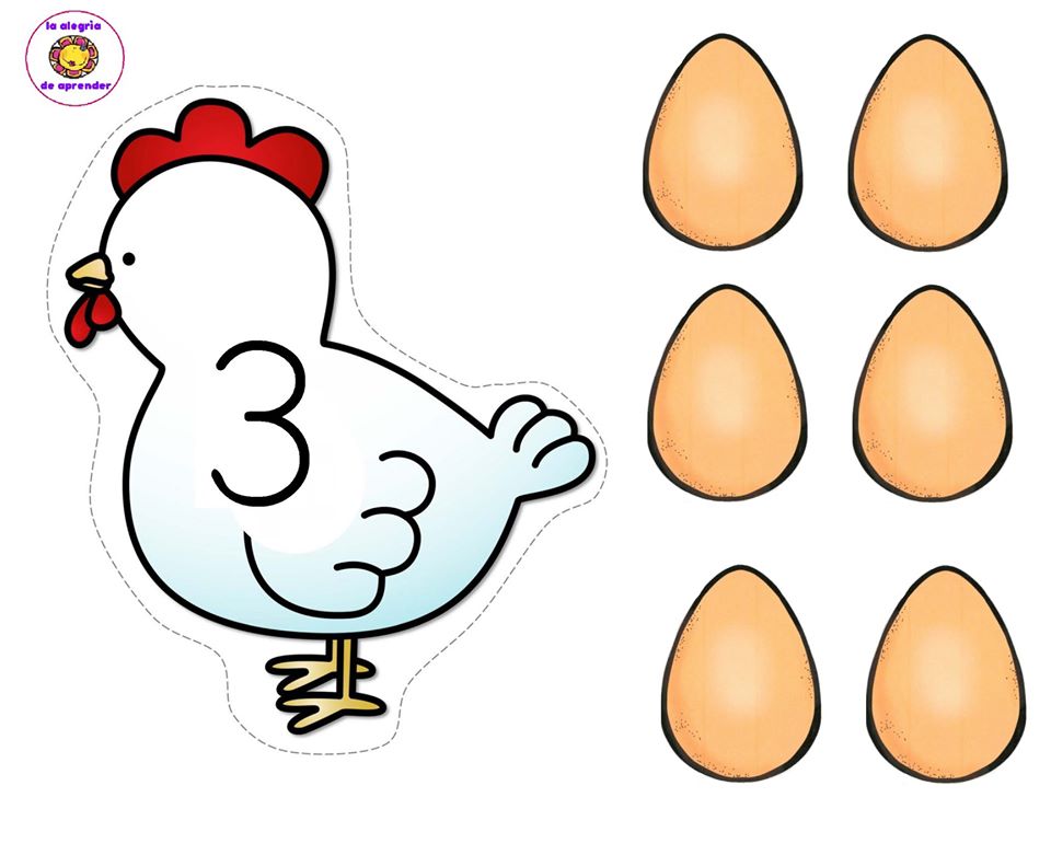 Fichas Conteo Gallinita y Huevitos